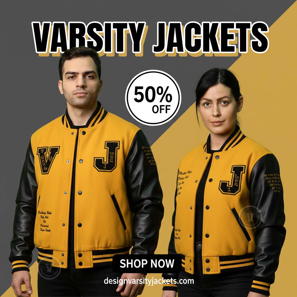 Exclusive Custom Color Letterman Jackets for Schools 50% Off